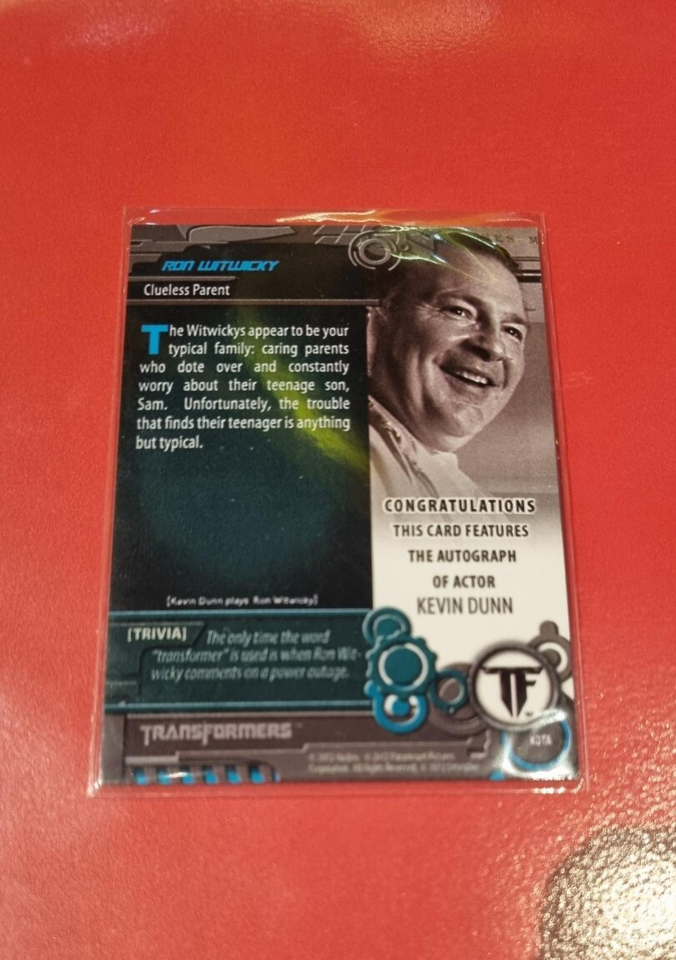 Transformers 2013 Enterplay Autograph KDTA Kevin Dunn as Ron Witwicky ...