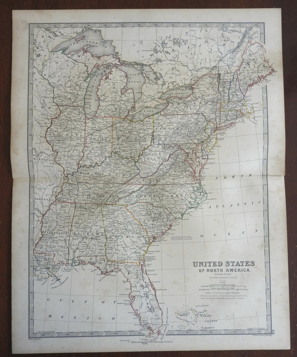 Map Of Eastern United States Of America 1835 "The United States From