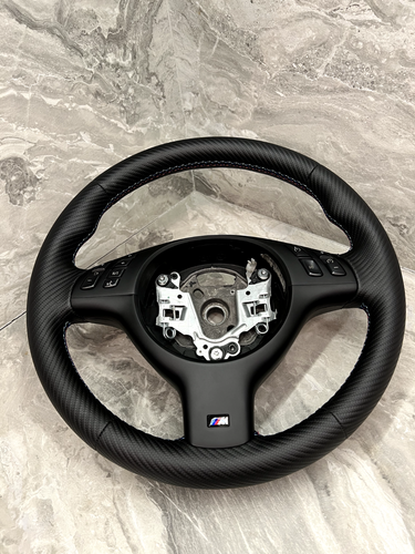 BMW OEM STEERING WHEEL CARBON LEATHER M SPORT M STITCHES E46 M3 E39 M5 ...