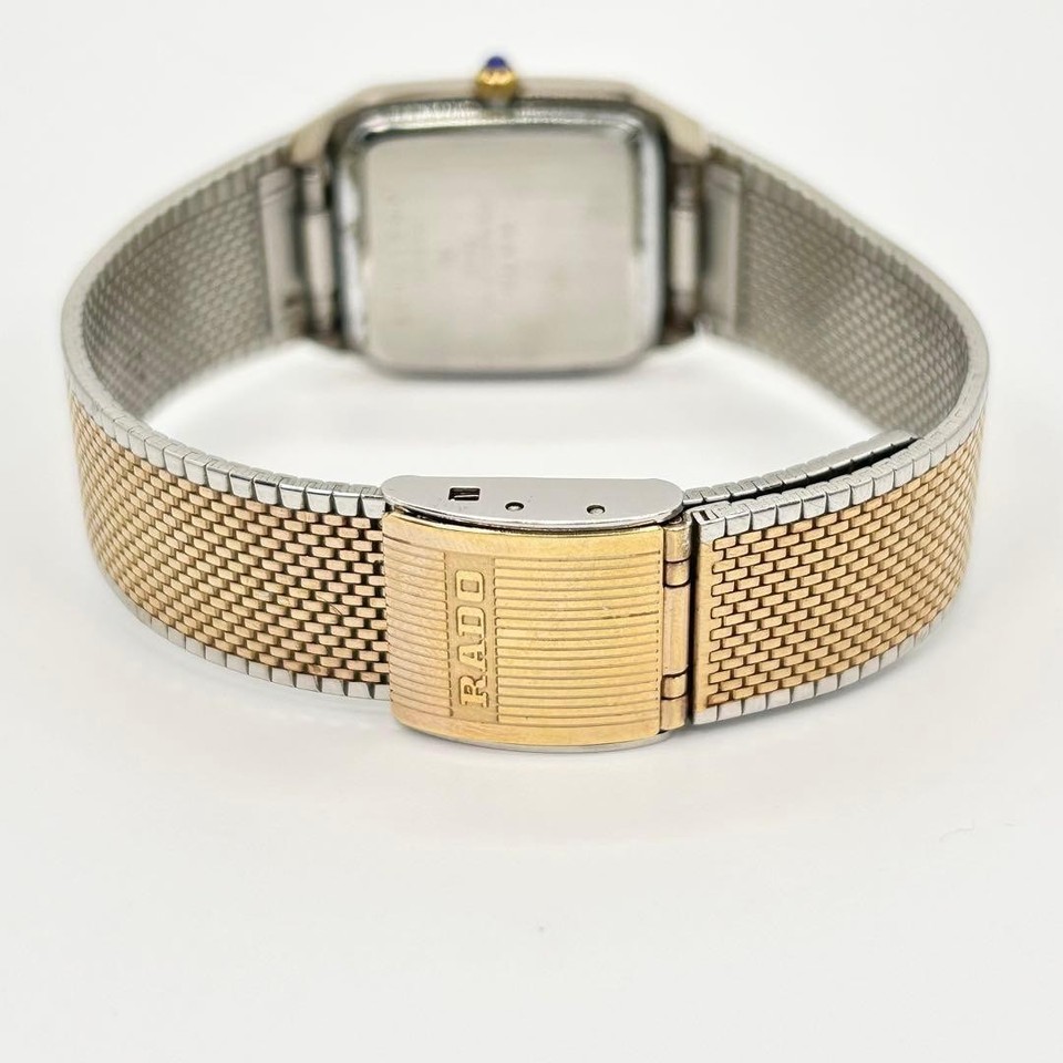 RADO Diastar Quartz 110.9509.3 Gold Dial Square Watch Swiss Made Used ...