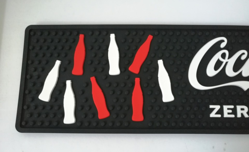 Coca-Cola Bar Runner Drip Mat Rubber Coca-Cola Zero Sugar Black Rubber ...