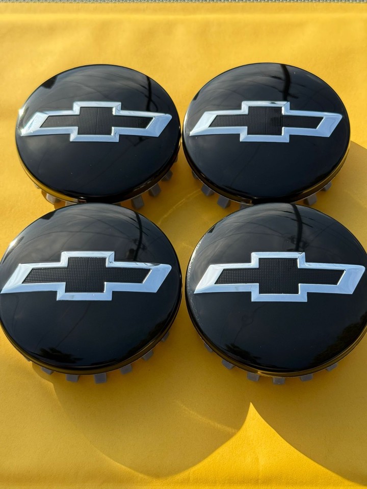 CHEVY 4X 83mm Black Wheel Center Caps SILVERADO, SUBURBAN, TAHOE | eBay