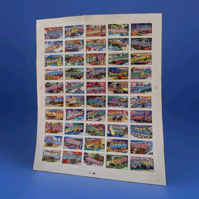 Greetings From America- 50 States - Sheet Of 50 Stamps - 34¢ - USPS ...