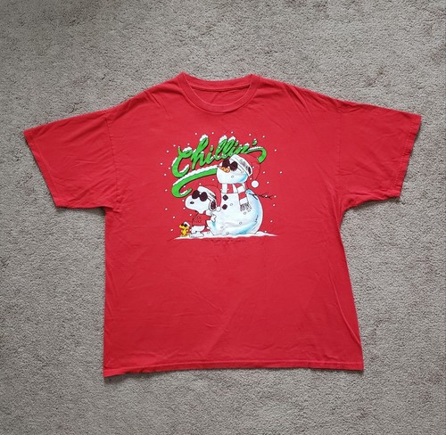 Vintage Y2K Peanuts Chillin Size XL Joe Cool Red Snoopy Snowman T-Shirt ...