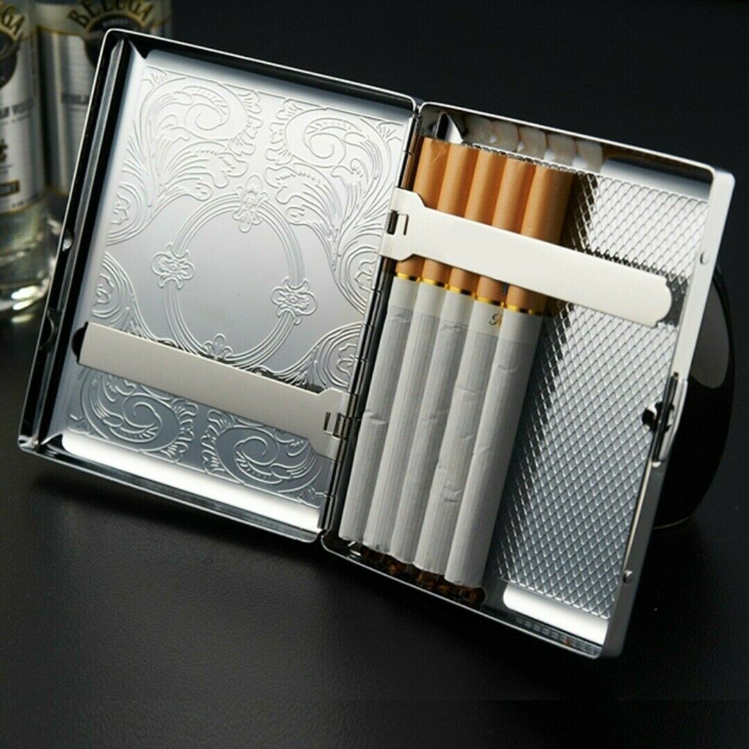 Victorian Style Cigarette Metal Case Double Sided King & 100s Etched ...