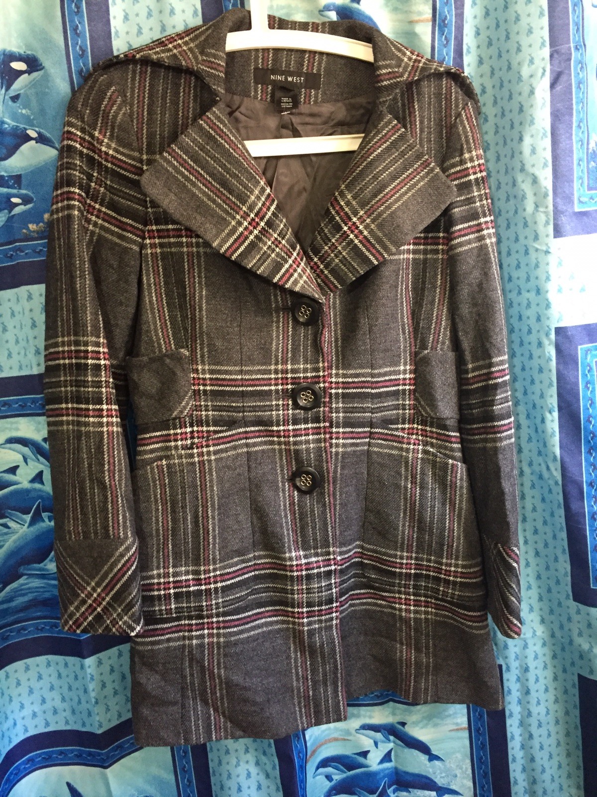 Nine West Plaid Coat Sz XS | eBay