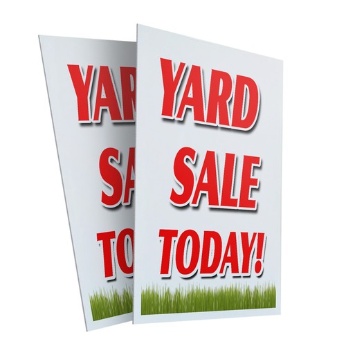 Yard Sale Today 24" x 36" 2 Pack Of Store Sign Plastic Or Decal | eBay