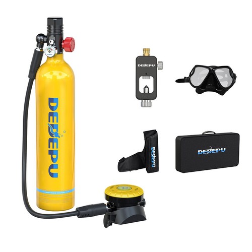 DEDEPU Scuba Diving Kit 1L Oxygen Tank Hand Pump Equipment Underwater ...