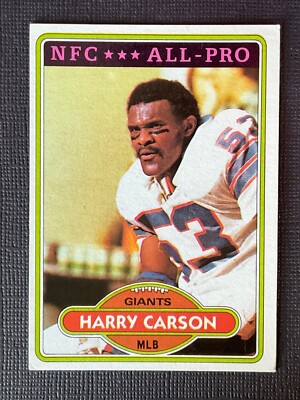 Harry Carson 1980 Topps Football Card #135 - New York Giants Linebacker ...