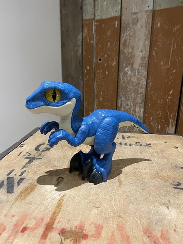 Jurassic World Imaginext Blue Raptor Plastic Figure Dinosaur Toy ...