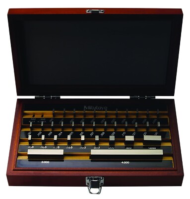 New Mitutoyo Steel Rectangular Calibration Gage Block Set 35 Blocks 0.1 ...