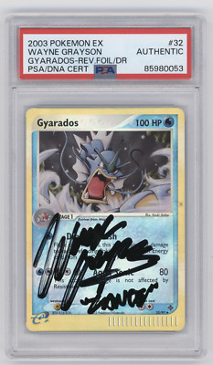 PSA Signed Wayne Grayson Pokémon TCG Gyarados EX Dragon 32/97 Reverse ...