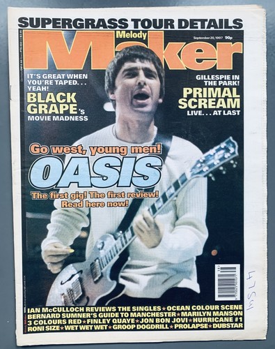 MELODY MAKER 1997 UK Magazine OASIS NOEL GALLAGHER Britpop MARILYN ...