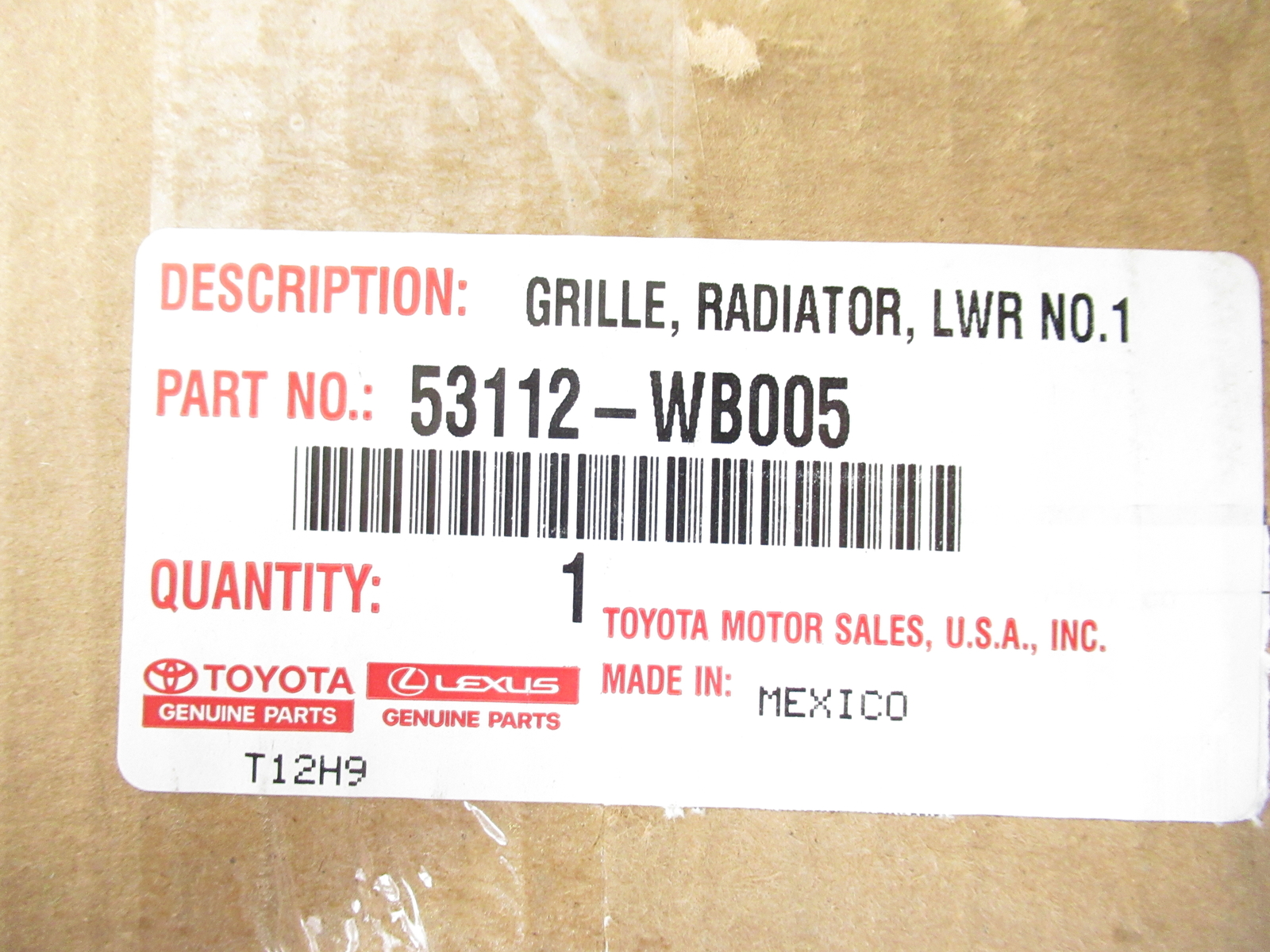 Genuine OEM Toyota 53112-WB005 Lower Front Bumper Grille 2017-2018 ...