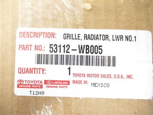 Genuine OEM Toyota 53112-WB005 Lower Front Bumper Grille 2017-2018 ...