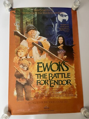 Star Wars EWOKS BATTLE FOR ENDOR movie poster original video store ...
