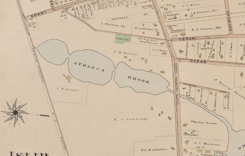 1902 ISLIP SUFFOLK COUNTY LONG ISLAND NY, ATHASCA BROOK BAYBERRY POINT ...
