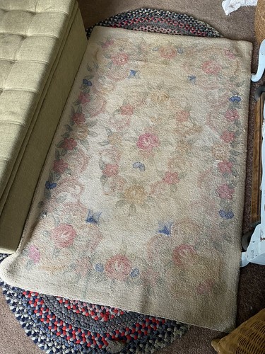 Vintage American Floral Hand Hooked Wool Rug 64” x 40.5” | eBay