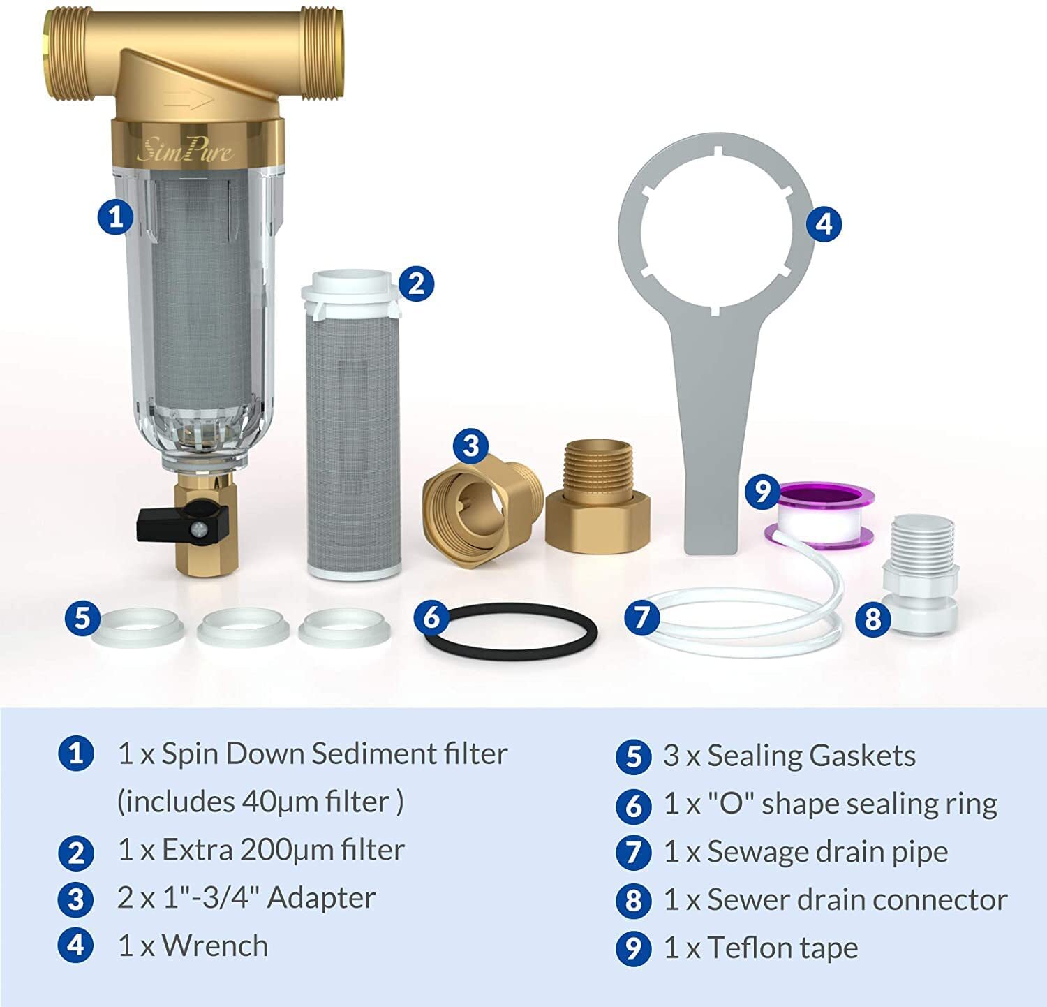 Whole House Spin Down Water Filter Pre-Filter System Under Sink ...