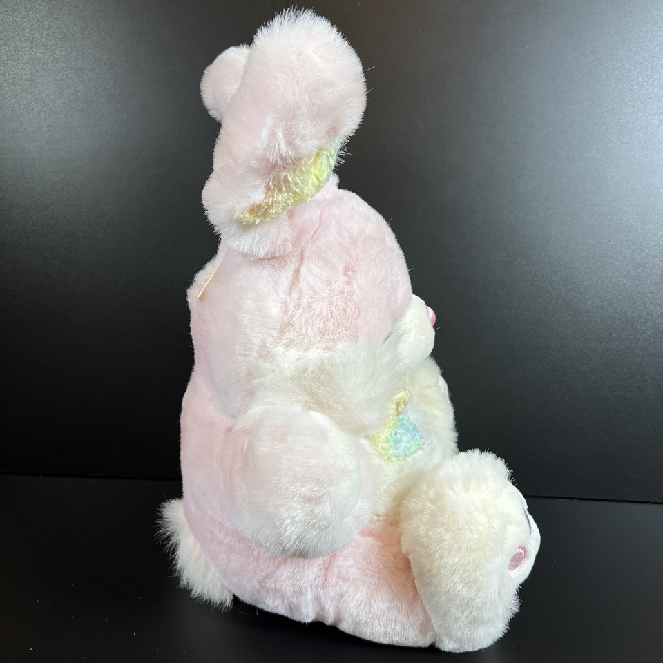 Vintage Dan Dee Easter Bunny Rabbit Pink Rainbow 22" Large Plush ...