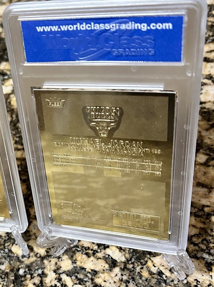 MICHAEL JORDAN FLEER Graded GEM-MT 10 Signature Series 23KT GOLD ROOKIE ...