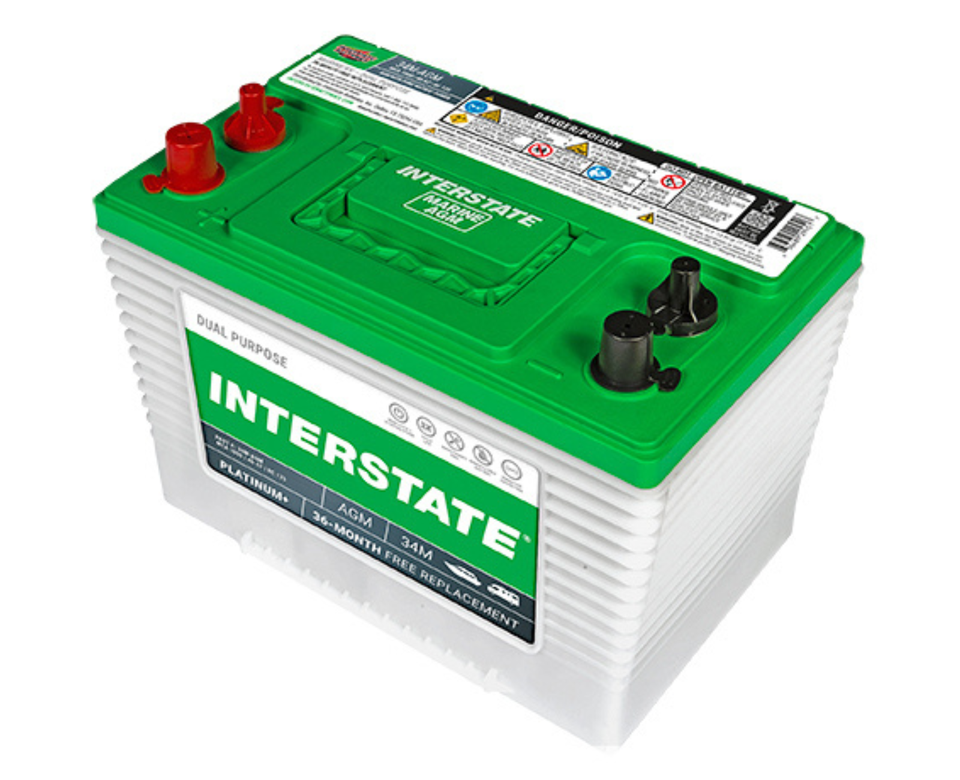 Interstate Batteries Marine/RV 12V 62Ah Dual Purpose Group Size 34M AGM ...