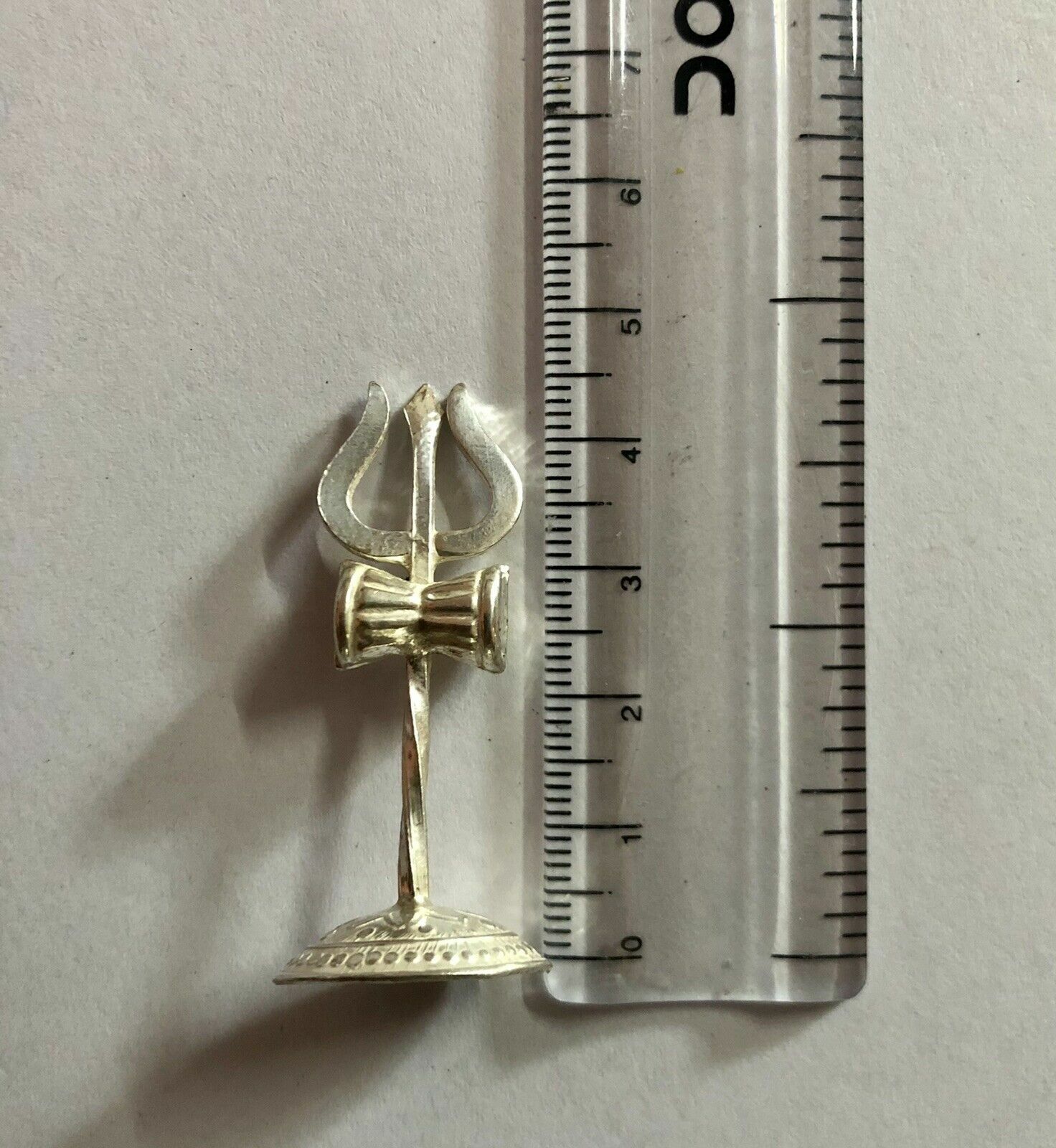 925 Silver Hindu Religious Lord Shivas Trishul Trident with Damru ...