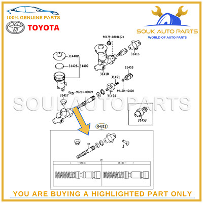 04311-12080 Genuine Toyota CYLINDER KIT, CLUTCH MASTER 0431112080 OEM ...
