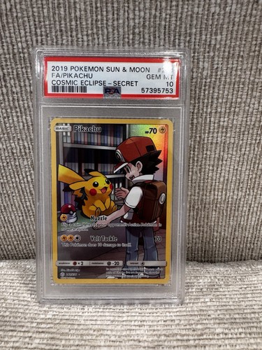 Pokemon Cosmic Eclipse - Pikachu Full Art Secret Rare 241/236 - PSA 10 ...