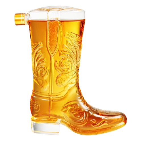 Western Cowboy Boot Whiskey Decanter 27oz – Unique Handcrafted Glass ...