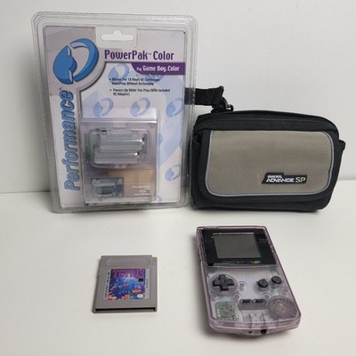 Nintendo Game Boy Color Clear Skeleton console CGB-001 w game PowerPak ...