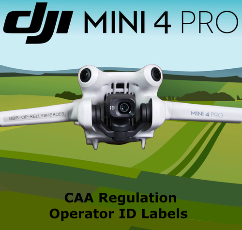 DJI Mini 4 Pro UK CAA Drone Operator ID Stickers Labels 6mm/12mm Black ...