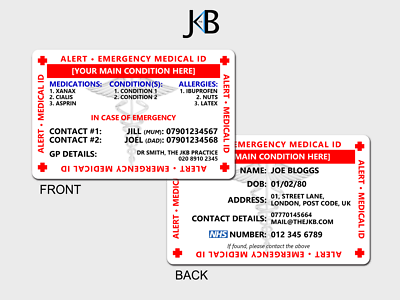 Emergency SOS Life Saving Wallet Medical Alert ID Cards Printed on ...