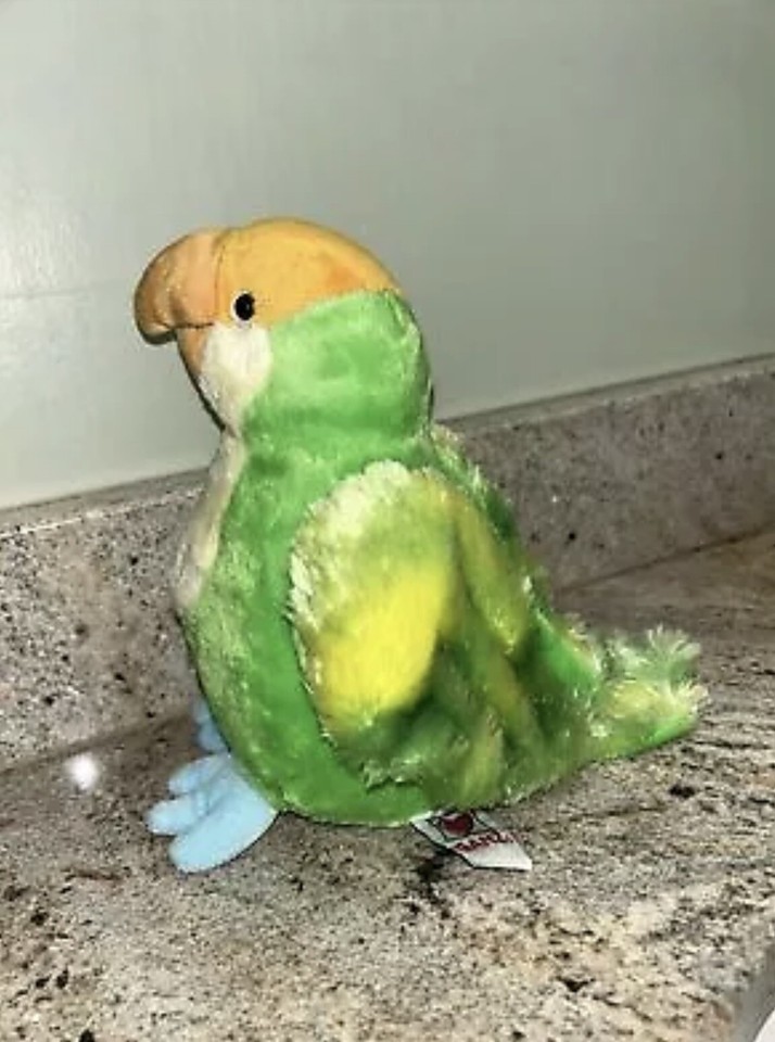 Ganz Webkinz Plush Bird Parakeet HM354 Green Yellow Parrot No Code ...