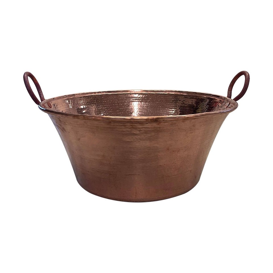 26" Heavy Duty Copper Cazo Large Jam Pan for Carnitas, Tacos, Mexican ...