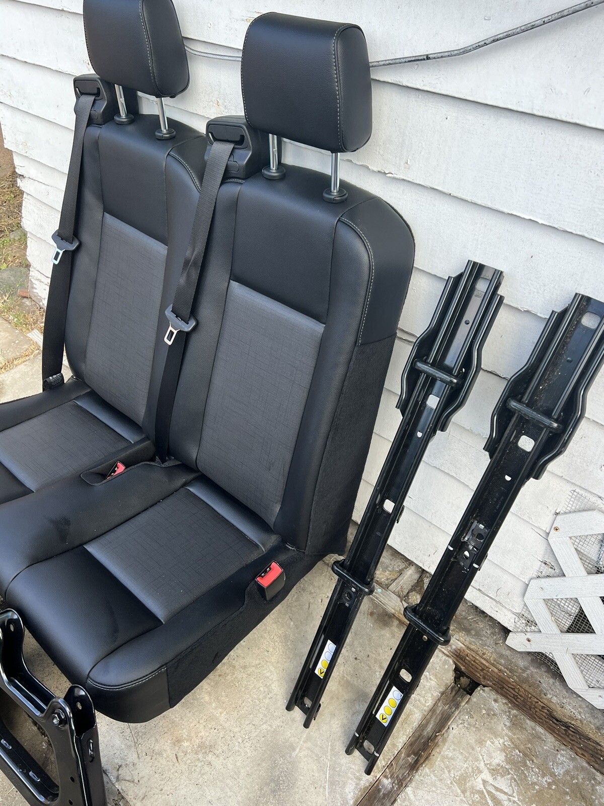 2015-2023 Ford Transit OEM Seat BLACK; " Dual Passenger AND RAILS | eBay