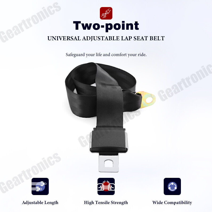Car Seat Belt Lap 2 Point Safety Travel Adjustable Retractable Auto ...
