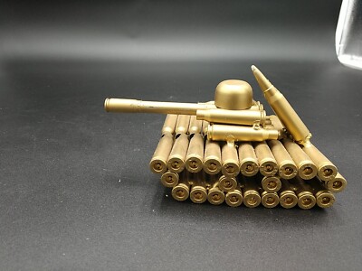 Trench Art Style Bullet Casing Tank Handmade Folk Art Military Army ...