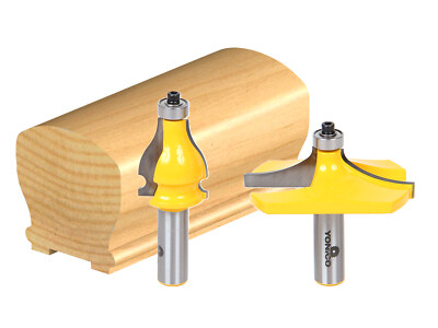 Thumbnail & Beaded Handrail Router Bit Set - 1/2" Shank - Yonico 18222 ...