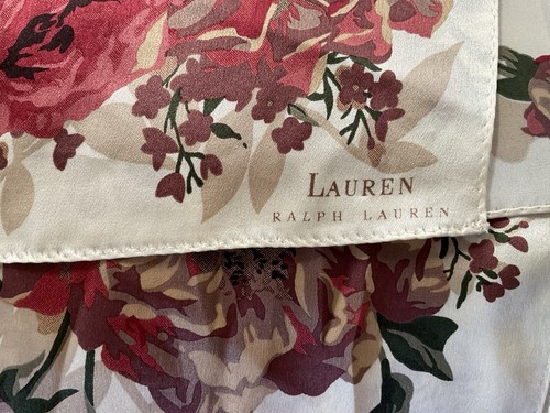 Vintage Lauren Ralph Lauren 100% Silk Floral Scarf Roses 50x11” | eBay