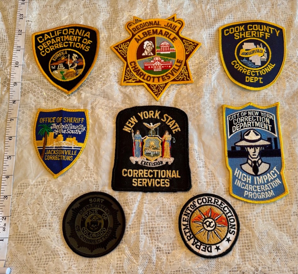 8 Piece Set of Various State Department of Corrections Patches | eBay