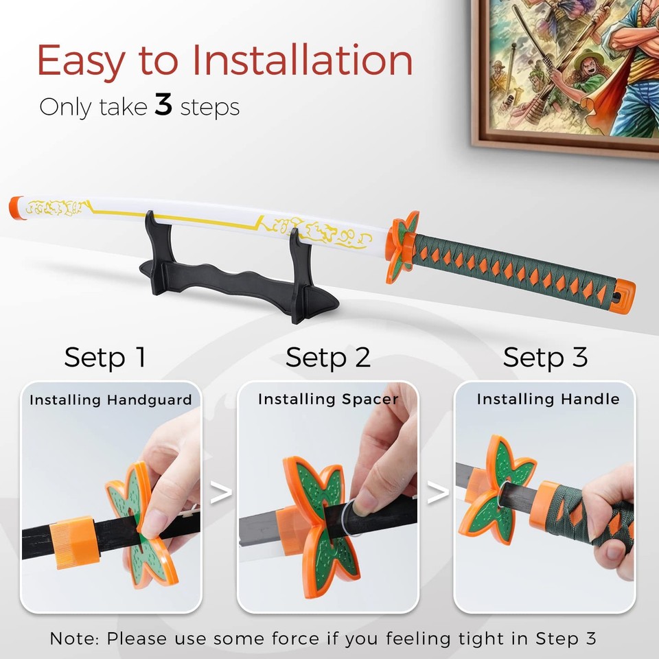 Shinobu Sword - 41 inches Anime Katana Replica with Belt and Stand ...