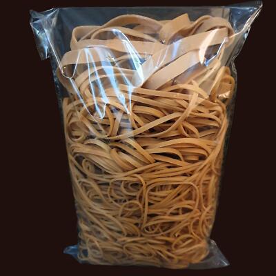 LARGE BAG of NATURAL ELASTIC RUBBER BANDS CONTAINING A MIX OF 5 ...