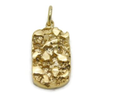 Medium Nugget Charm Pendant 14k Yellow Gold | eBay