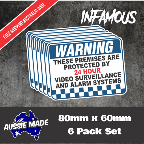 CCTV Camera Warning Stickers Surveillance Vinyl Decal Video Security ...