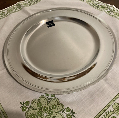 Round Dish 24cm St. Steel 18/10 silver-like edging by Piazza Italy ...