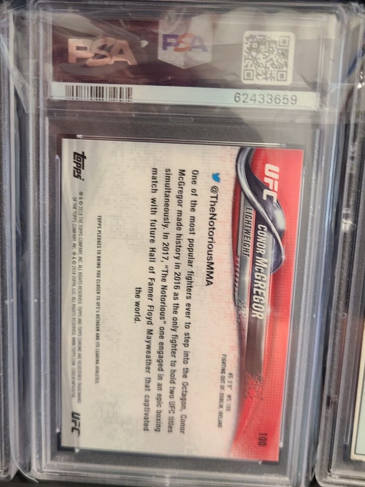 2018 Topps UFC Chrome #100 Conor McGregor Lightweight PSA 10 GEM MINT ...