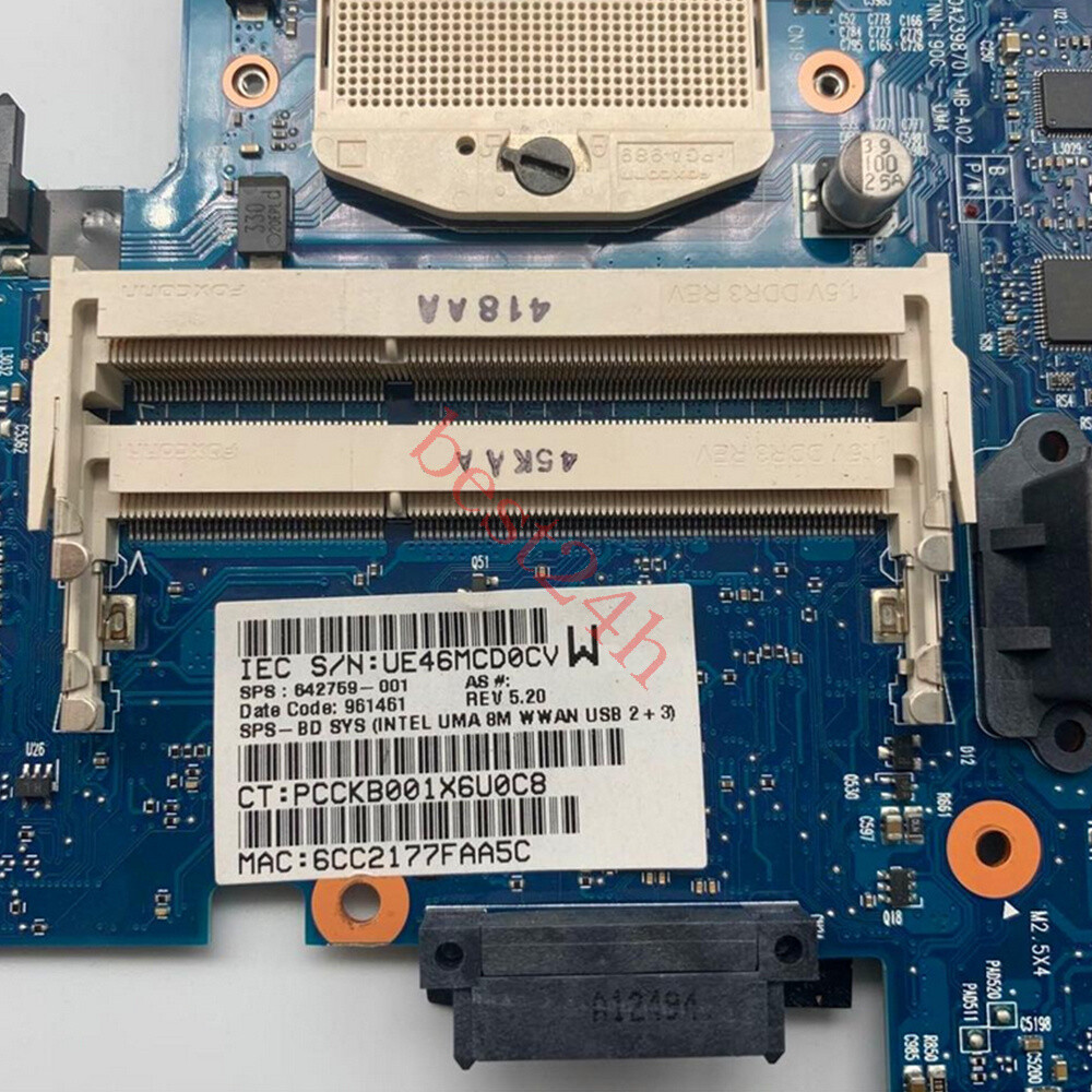 For HP 8460P 8460W 6460P Intel QM67 Motherboard 642759-601 642759-501 ...