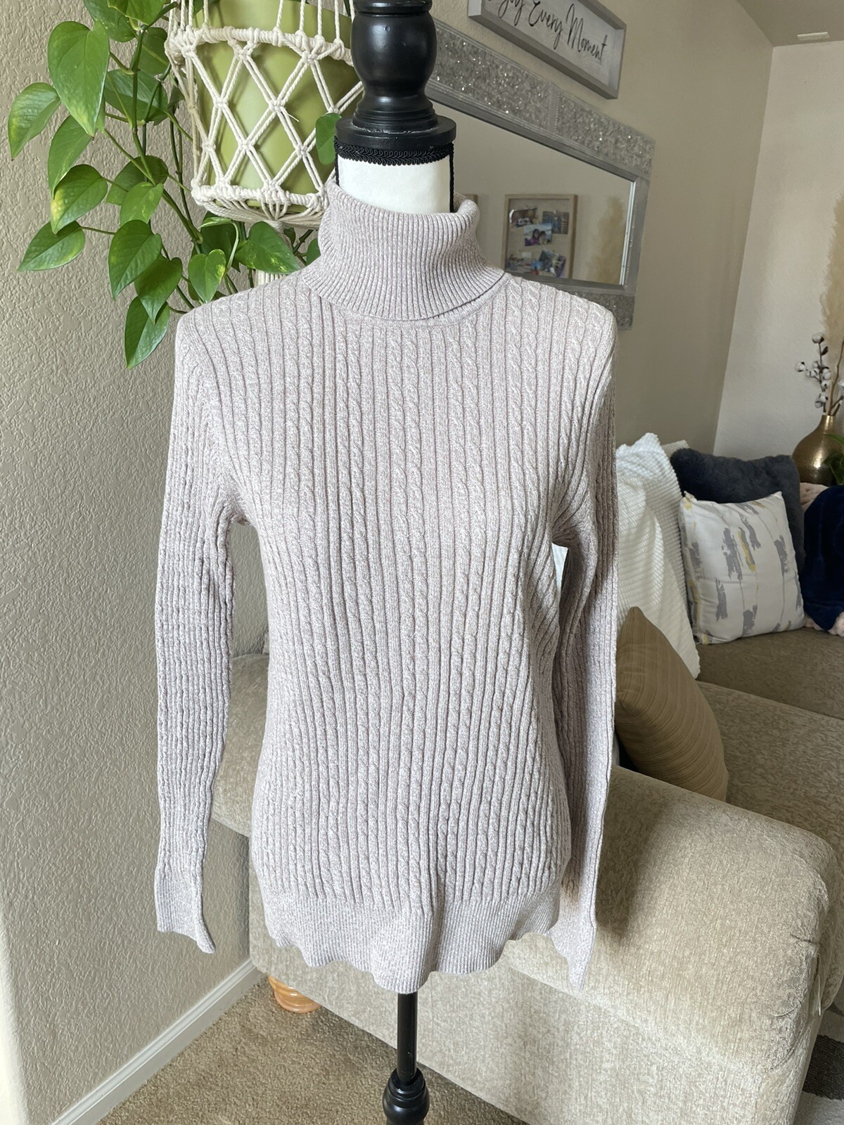 Women’s Croft & Barrow Medium Turtle Neck Sweater Kni… - Gem