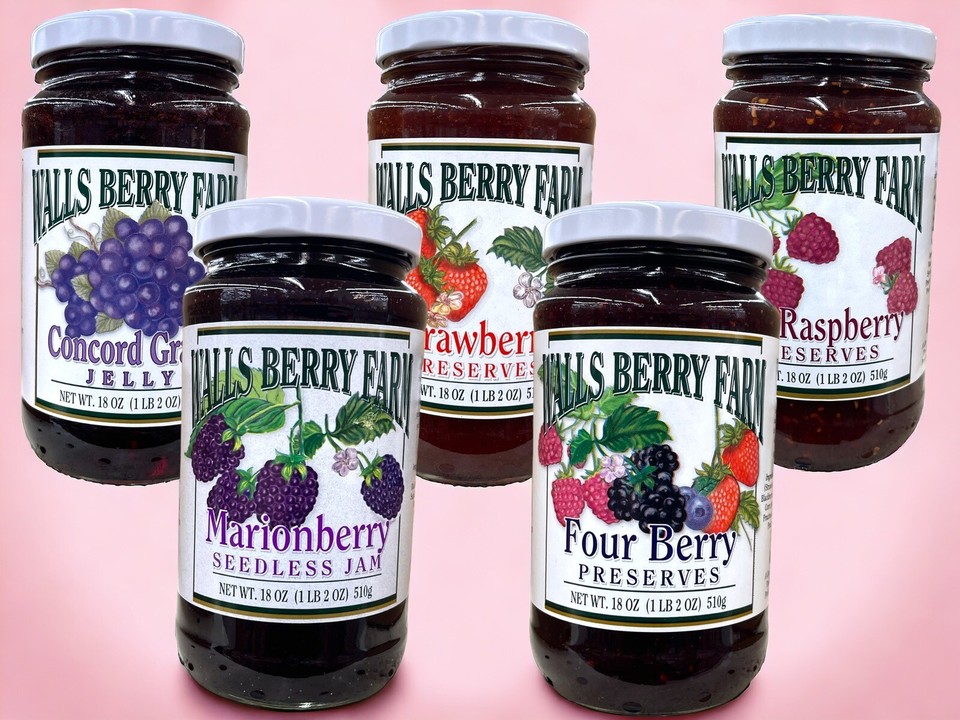 Walls Berry Farm 5-Flavor Variety Pack 18oz Jars (Made in Oregon) | eBay